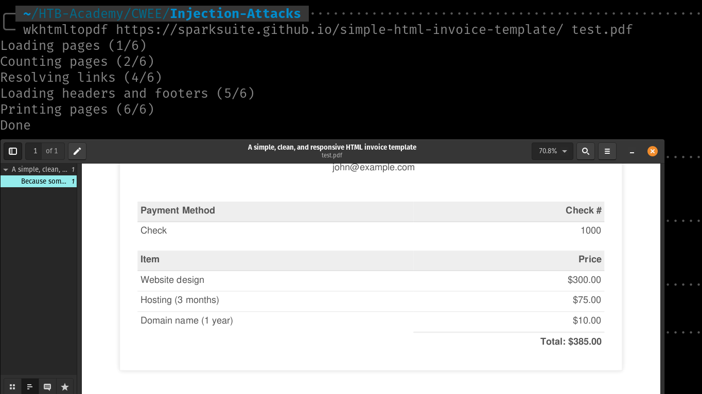 Injection Attacks - Applied Review · Gabe's Writeups